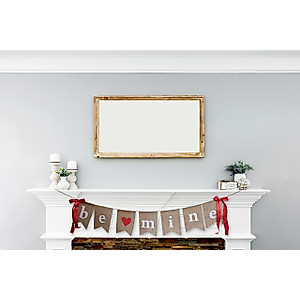 Be Mine Valentines Day Banner - Red Ribbon Heart Mantle Decor - Valentine's Burlap Garland Home Decoration - Valentine Engagement Photo Party Props by Jolly Jon