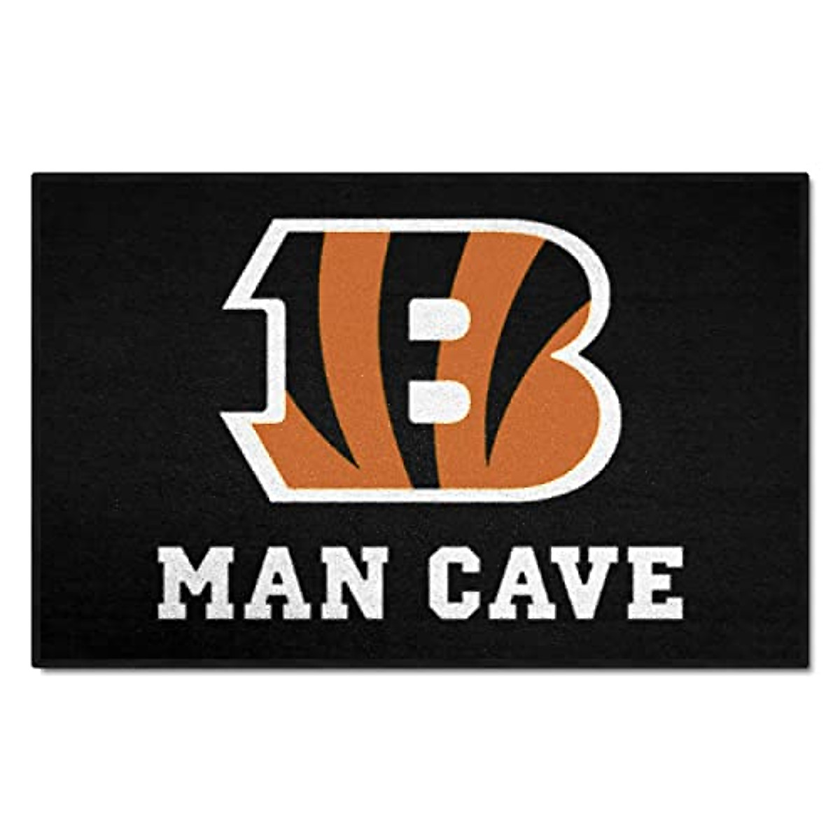 FANMATS 14285 Cincinnati Bengals Man Cave Starter Mat Accent Rug - 19in. x 30in. | Sports Fan Home Decor Rug and Tailgating Mat