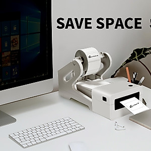 Guermok Thermal Shipping Label Holder for Rolls & Fan-Fold, Fragile Stickers for Shipping, Label Stand Desktop Printer Holder-Home Office Accessory- Sticker Dispenser for Holographic Vinyl