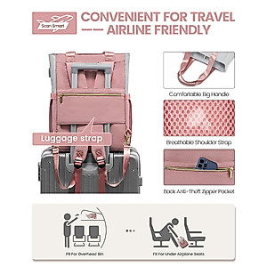 LOVEVOOK Laptop Backpack for Women, 15.6 Inch Work Laptop Bag Teacher Nurse Backpack, Wide Open Travel Purse Convertible Business Computer Tote Daypack with USB Port, Black