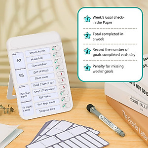 Dry Erase Chore Chart for Kids to Do List Magnetic Checklist Board Reusable RV Daily Routine Schedule Planning Boards with Blank Checklist Cardstock for Habit Tracker or Daily and Weekly Planner