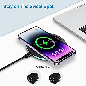 Pixel 7a 8 Pro Wireless Charger Pad, 15W Fast Wireless Charging Pad with Adapter for Google Pixel 8 7 Pro 7 6 Pro 6, iPhone 15 14 13 12 Pro Max,Samsung Galaxy S24 S23 Ultra S23 FE S22 S21 S20 Note 20