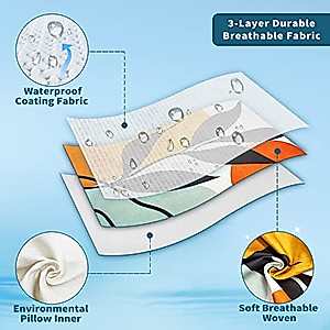 BOYOUAN Outdoor Pillow Covers 18x18 Set of 4 Waterproof Boho Throw Pillows Cover for Couch Patio Furniture Garden Balcony Tent Sofa Decorative Square Pillowcase Spring Outdoor Farmhouse Decor