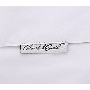 Colourful Snail 100-Percent Cotton Duvet Cover Set, Hidden Zipper Closure, Ultra Soft, Durable and Fade Resistant, Queen/Full, White