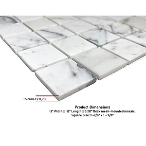 Tenedos Calacatta Gold Marble 2x2 Square Floor and Wall Tile Honed for Kitchen Backsplash| Bathroom| Fireplace Surround