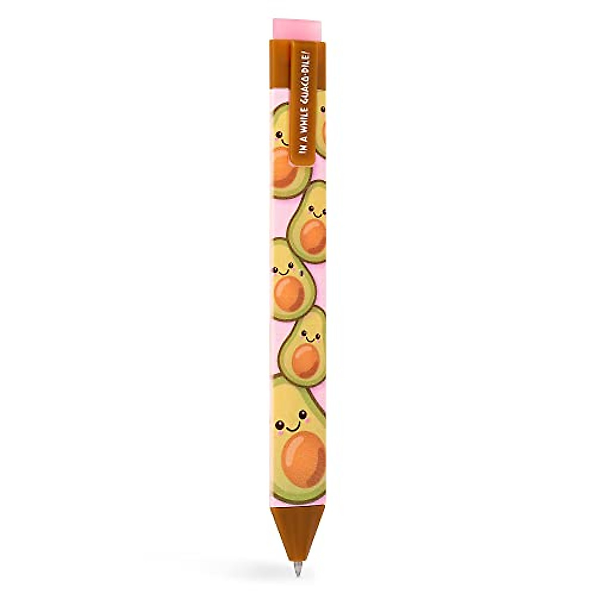 New Pen Bookmark with Refills | Erasable Ballpoint Gel Pen and Bookmark 3-in-1 | Ink Novelty Pen with Eraser | Page Marker | Book Marker | Page Holder Clip | Gift for Reader and Writer (Avocado)