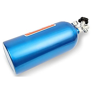 NOS 14745 Electric Blue 10-pound Aluminum Nitrous Bottle with Hi-Flow Valve