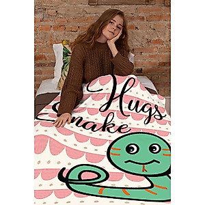 Cute Hugs Snake Flannel Blanket Fleece Cozy Throws Soft Blankets for Wedding Birthday Valentines Halloween Couch Beding Picnic-40“x30 XSmall for Pets