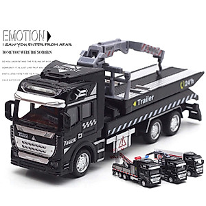 1/65 Alloy Diecast Container Truck Model Toy, Engineering Vehicle for Kids