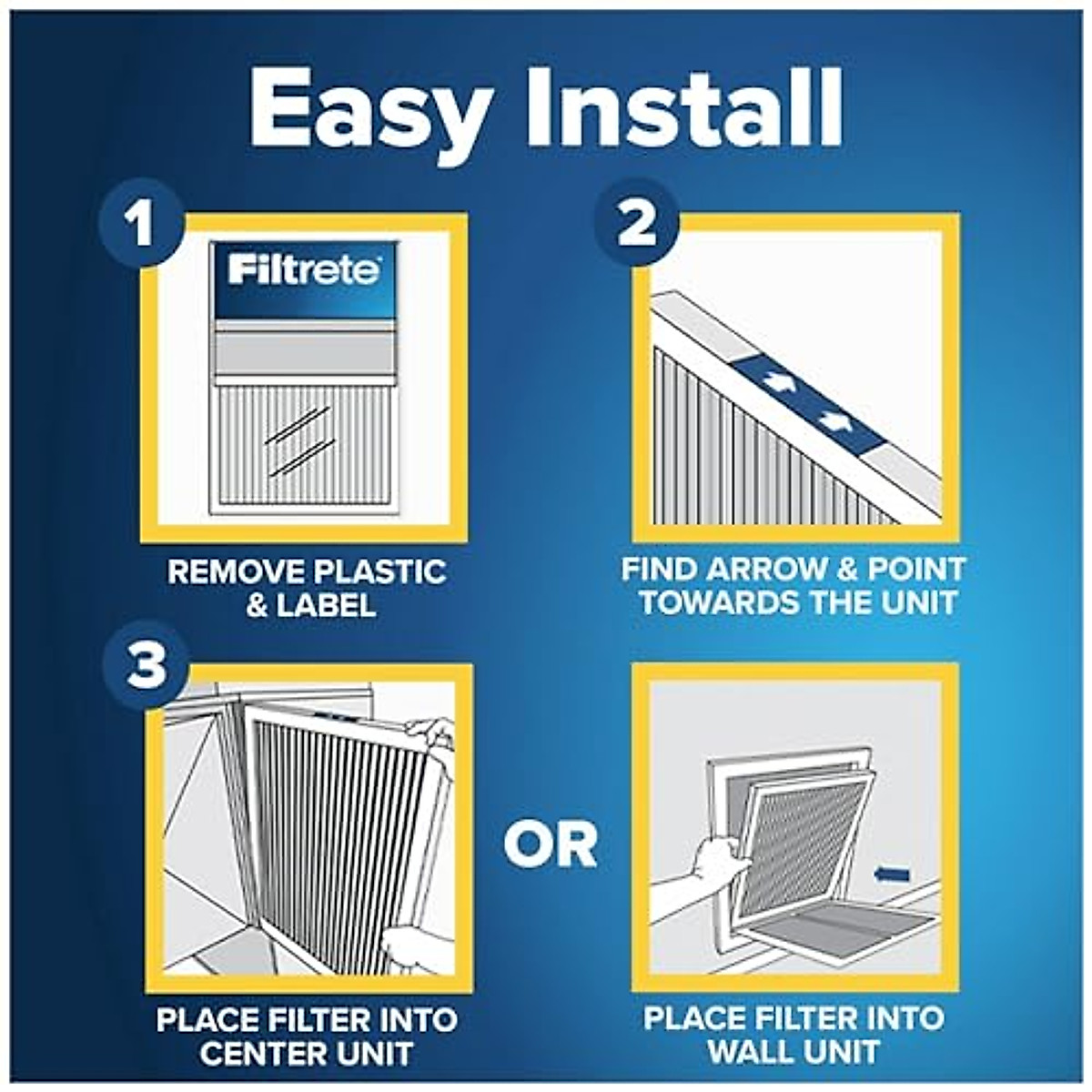 Filtrete 12x12x1 AC Furnace Air Filter, MERV 13, MPR 1900, Premium Allergen, Bacteria & Virus Filter, 3-Month Pleated 1-Inch Electrostatic Air Cleaning Filter, 2-Pack (Actual Size 11.81x11.81x0.78 in)