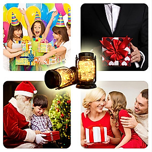 ANTSBOOM Mason Jar Solar Lanterns Outdoor Waterproof 2 Pack ,30 Led String Hanging Solar Lights Decorative Solar Lights for Home Garden Patio Party Wedding, Black (DDLDM001)