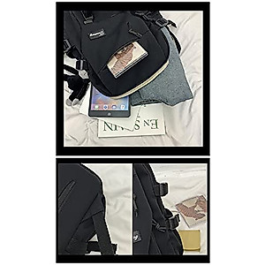 AoMoon Casual Lightweight Backpack for Men Women Laptop Rucksack College Bag Durable University Backpack Travel Daypack(Black)