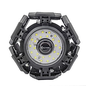 ELIVERN LED Garage Light, 200W 20000LM 6500K Daylight LED Garage Ceiling Light with 6+1 Deformable Panels Compatible for E26/E27 Garage Light Socket, Led Shop Light for Basement Workshop Warehouse
