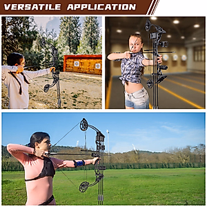 AW Youth Compound Bow Kit 16 to 28 Lbs Draw Weight Arrows Archery Outdoor Hunting, for Teenagers Young Archers or Beginners