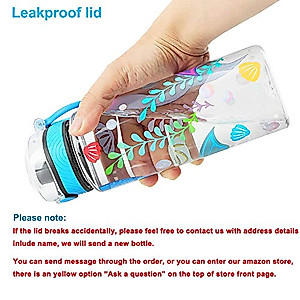Cute Water Bottle for School Kids Girls, BPA FREE Tritan & Leak Proof & Easy Clean & Carry Handle, 23oz/ 680ml - Mermaid