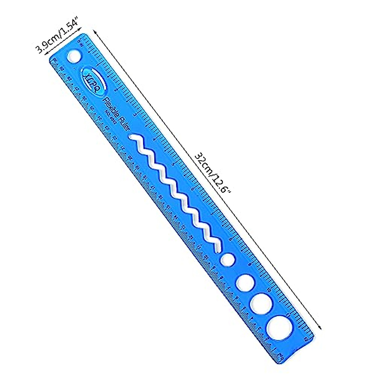 Color Flexible Ruler Soft Bendable Plastic Clear Rulers Shatterproof Safety Kids School Supplies for School and Office Circle Ruler