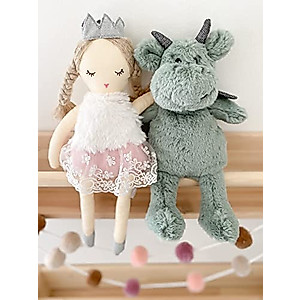 MON AMI Dax Dragon Stuffed Animal- Warmies Microwaveable Plush Pal with Aromatherapy Lavender Scent for Babies and Kids - Stuffed Grey Dragon Plush 11"