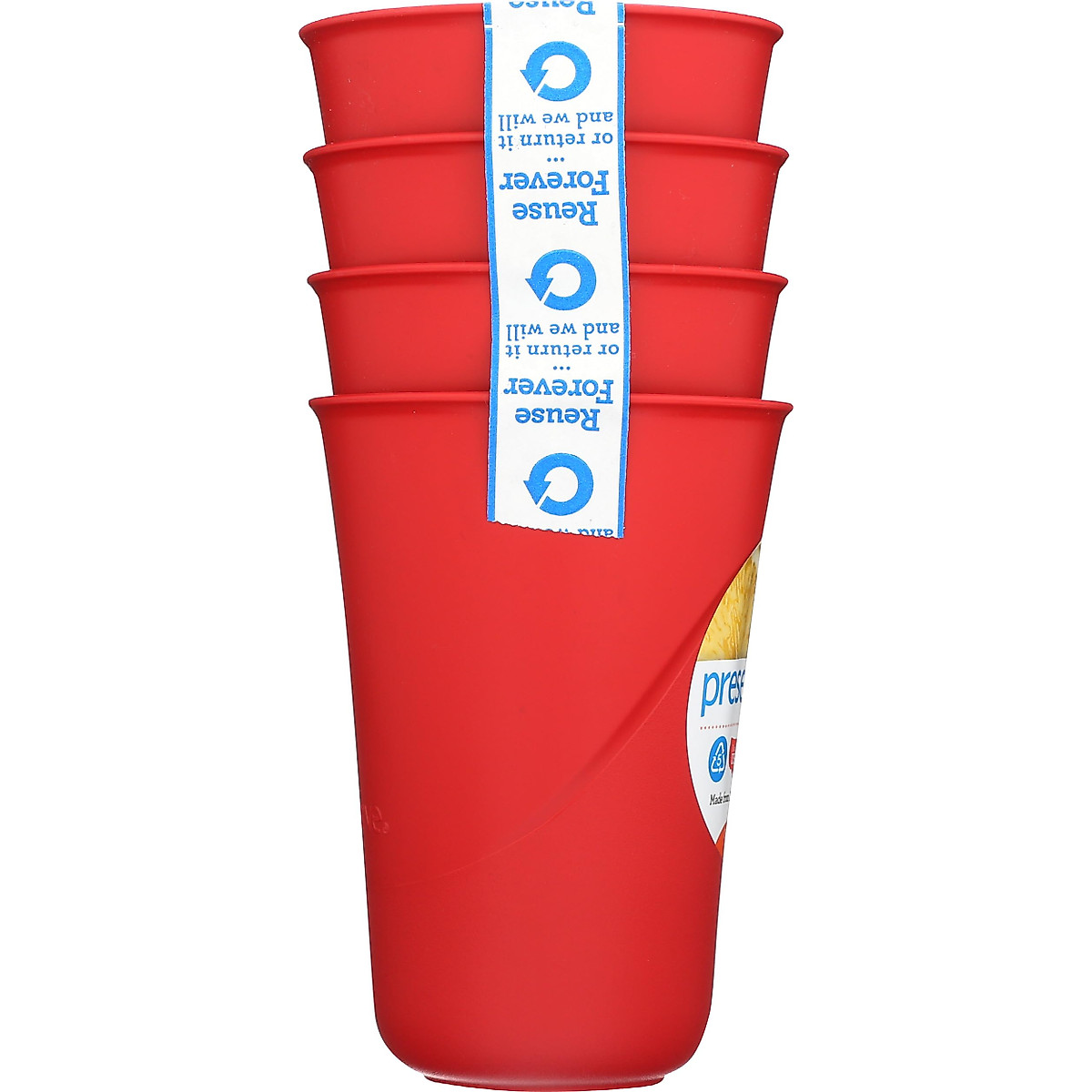 Preserve Everyday 16 Ounce Cups, Set of 4, Pepper Red