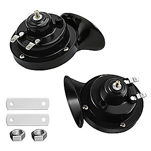 Super Loud Train Horns, Car Waterproof Durable Air Electric Snail Horn, 12V Raging Sound Air Horns Replacement Kit, Automotive Accessories Universal for Car, Motorcycle, Truck, Bike, Boat (Black)