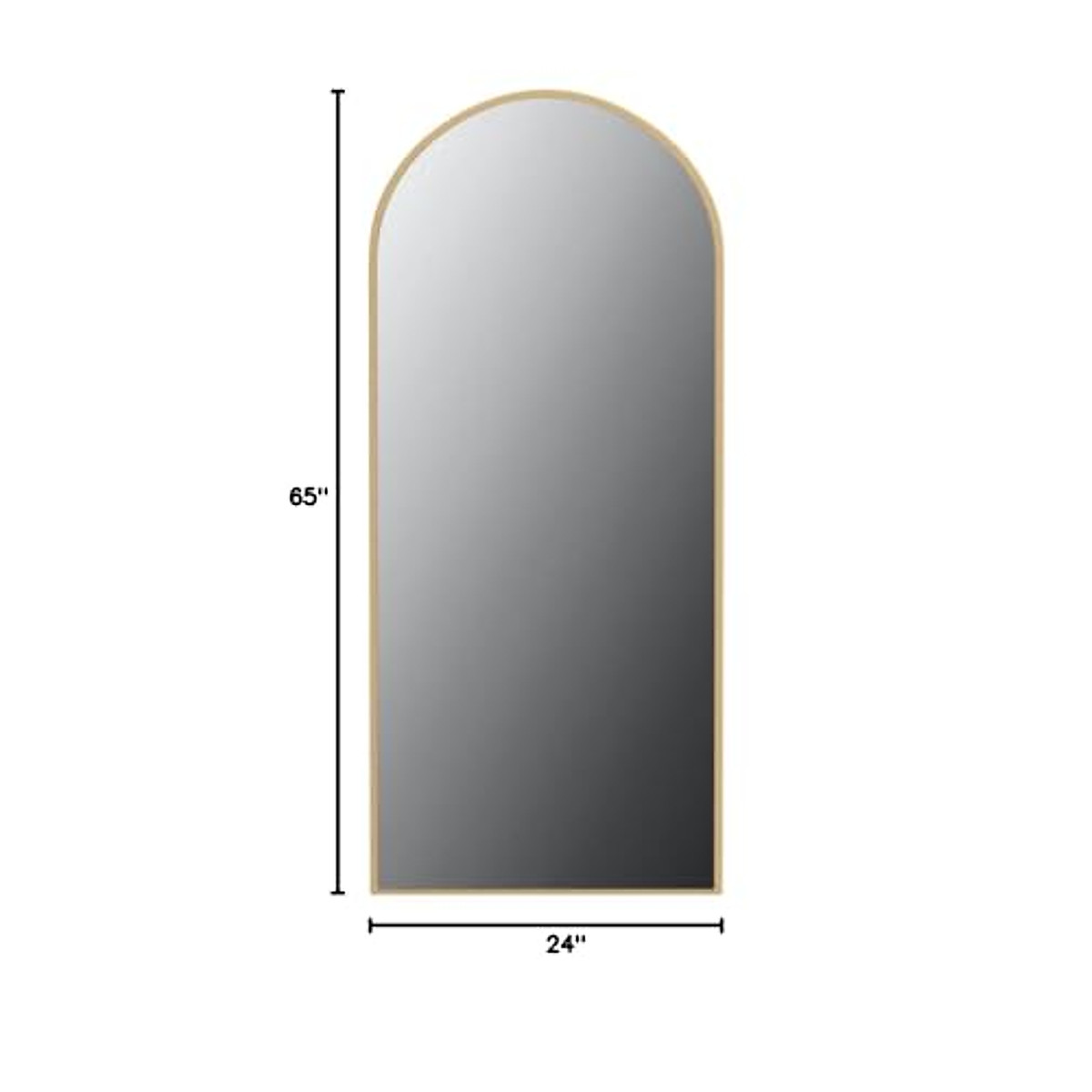 CISTEROMAN 65"x24" Full Length Mirror, Big Arched Mirror, Large Body Mirror, Floor Mirror with Stand, Hanging Wood Frame Dressing Mirror, Wall Mirror for Bedroom, Dressing Room, Living Room