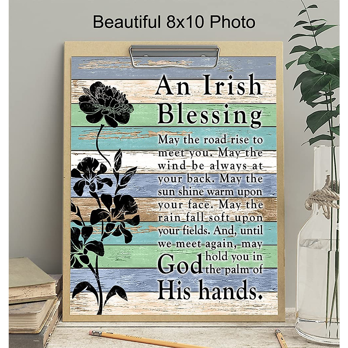 May The Road Rise To Meet You Irish Blessing Wall Decor - Irish Decor - Irish Quotes Wall Decor - Positive Inspirational Quotes Poster Sign Decorations - Sayings for Wall Decor - Uplifting Gifts