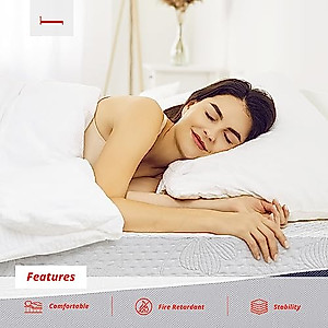 PrimaSleep 10-Inch Wave Gel Infused Memory Foam Mattress | Gray, Queen