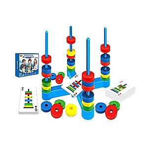 Board Games, Toptrend Magnetic Ring Matching Kids Game for 4-6 Boys & Girls STEM Science Toys Fun Family Match Cards Game Holiday