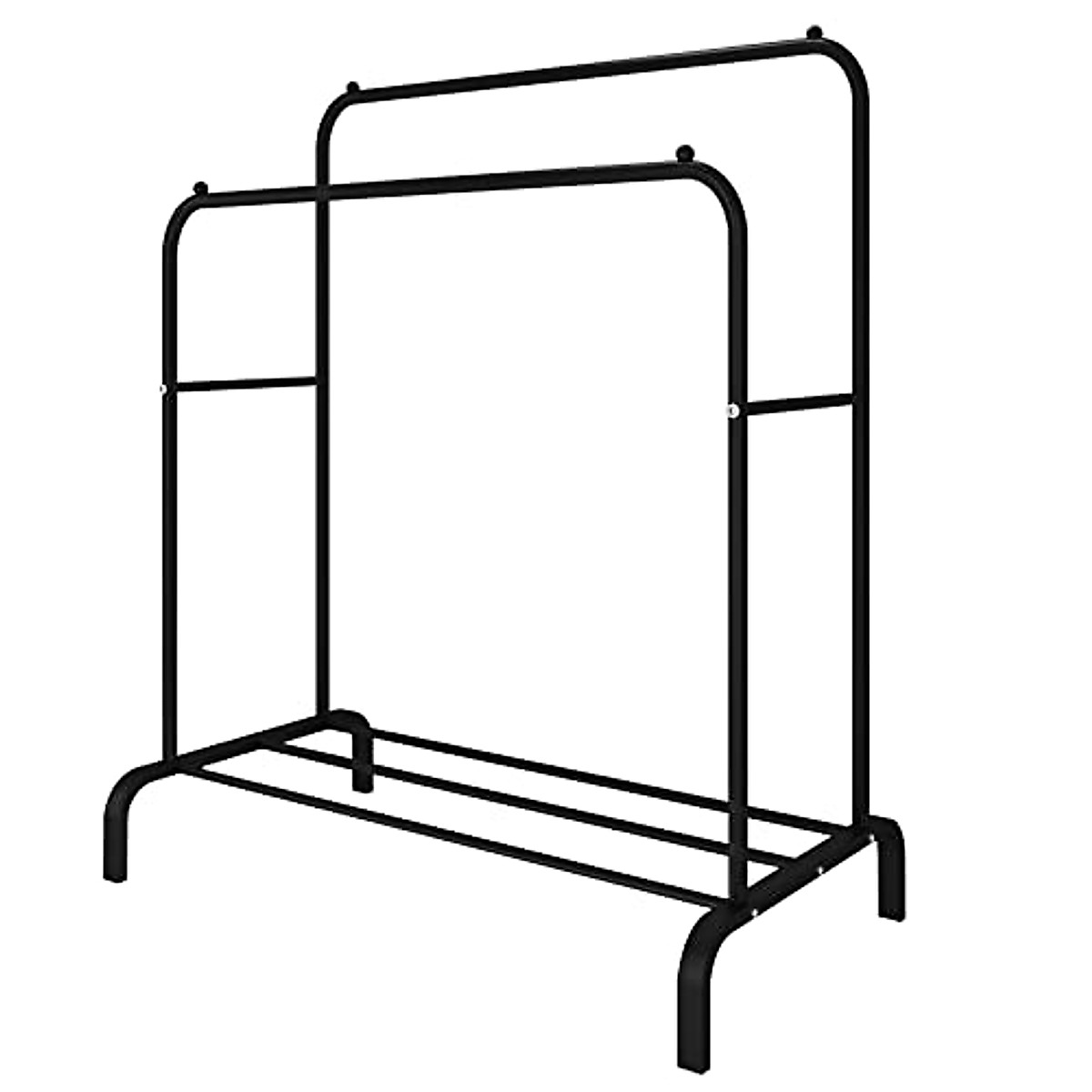UDEAR Garment Rack, 43.3 Inches Freestanding Double Rod Clothing Racks for Hanging Clothes,Black
