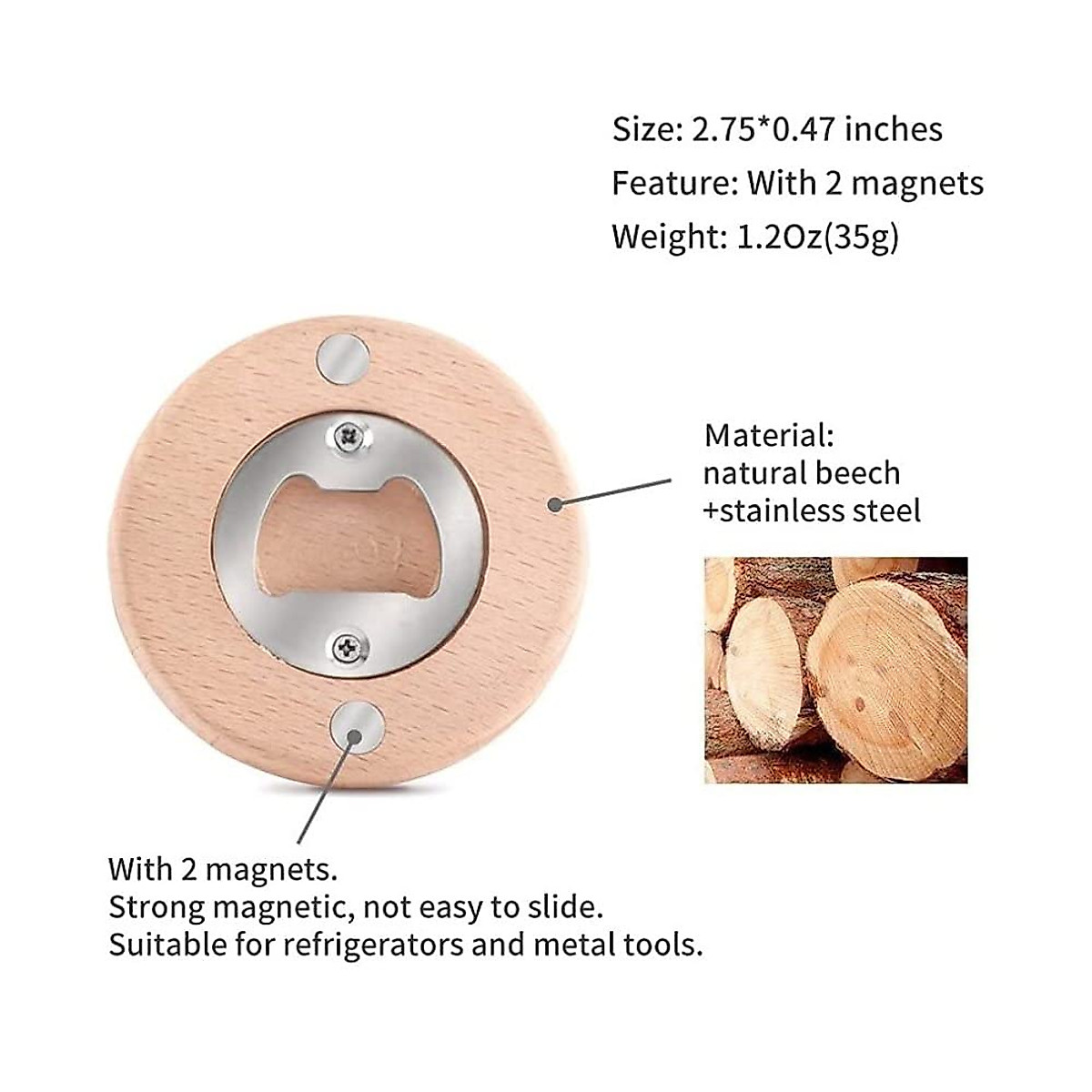 Personalized Wedding Favor Bottle Opener Fridge --Initial and Date Customization Beer Bottle Opener Funny Wooden Decoration (Magnet Wooden Magnetic Bottle Opener Party Favor Wedding Gift Souvenir,cu