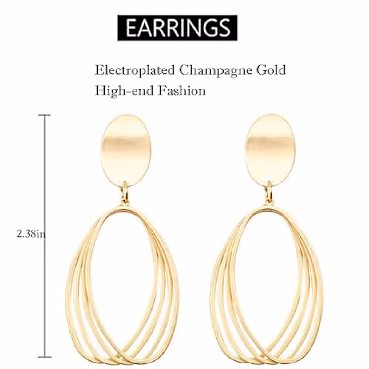 Gold Dangle Earrings Hypoallergenic Earrings Gold Statement Earrings Gold Teardop Earrings Gold Earrings For Women