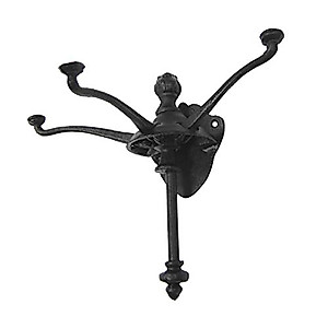 TG,LLC Treasure Gurus Cast Iron Retractable Wall Hook Folding Coat Hanger Jacket Holder Rustic Home Decor