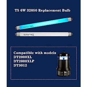 Dameiol 32050 F6T5/BL Replacement Bulbs,9''Length,6W T5 Fluorescent Light Tube,Compatible Replacement for Dyna/Trap DT2000XL,DT2000XLP and DT3012(6 Pack)