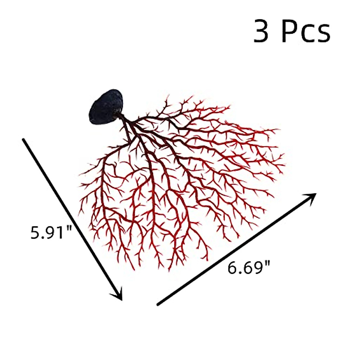 WDONAY Aquarium Coral Set Decoration, Simulation Coral Tree Decoration Resin Coral Tree (3 Models-S M L) Red 1 Pcs Each