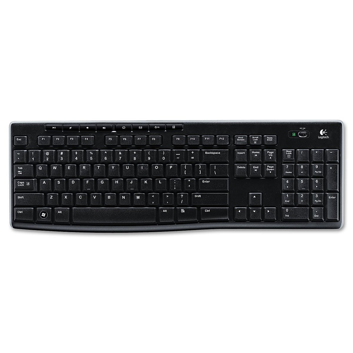 Logitech 920003051 K270 Wireless Keyboard, USB Unifying Receiver, Black