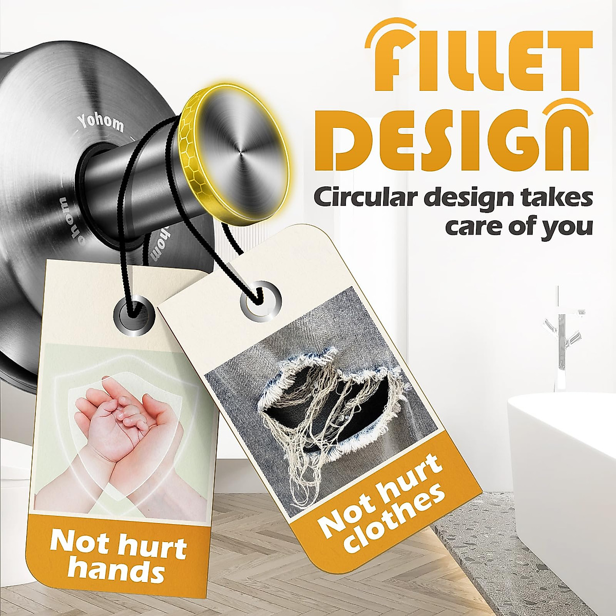 YOHOM Suction Cup Hooks for Shower Bathroom Cup Wall for Inside Vacuum Windows (2 Silver, 2 Silver)