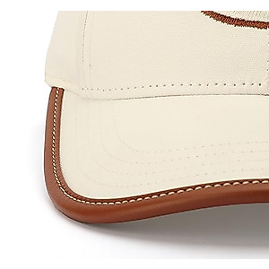 Coach Womens Cotton Canvas Hat Baseball Cap, Chalk, Medium-Large US