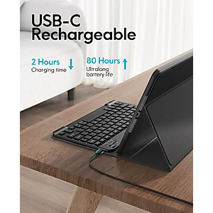 CHESONA Keyboard Case for iPad 9th Generation 2021 10.2 Inch, Detachable Wireless with Pencil Holder Stand Folio Keyboard Cover for iPad 9th Gen/8th Gen/7th Gen 10.2" (Black)