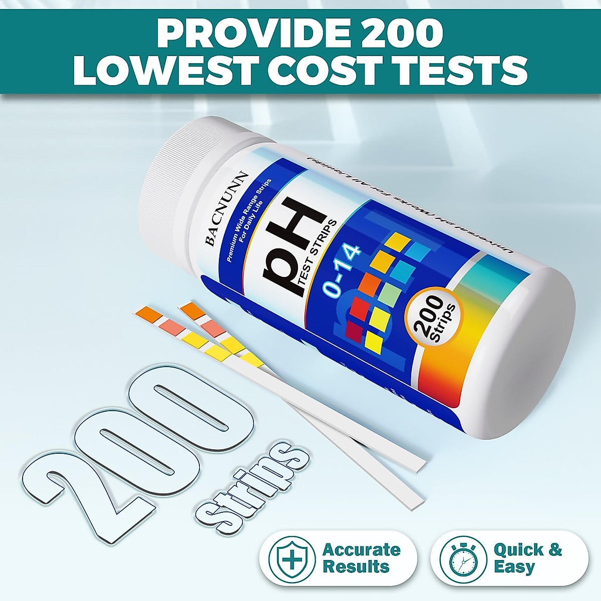 pH Test Strips 0-14: 200 Strips Universal Litmus Paper pH Test Strips for Liquid Testing & Water & Food and Soap Making, Get Highly Accurate Results in Seconds
