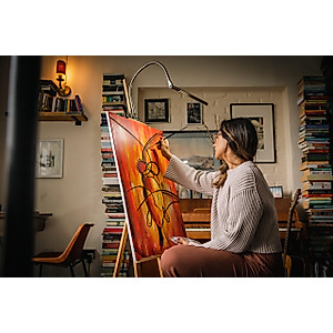 Daylight Techne LED Artist & Drafting Lamp, 12X20X7, Brushed Steel