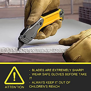 CYEAH 100 Pcs Utility Knife Blades, Thickened SK2 High-Carbon Steel Cutter for Most of Standard Utility Knives, Spare Utility Blades Refills Box Cutters Blades with Plastic Storage Case