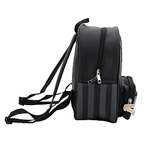 AI ACCESSORY INNOVATIONS Wednesday Nevermore Uniform Vegan Leather Cosplay Mini Backpack Purse, 10.5 Inches, Black