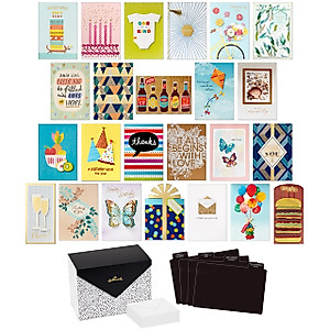 Hallmark Pack of 24 Handmade Assorted Boxed Greeting Cards, Painted Dots—Birthday Cards, Baby Shower Cards, Wedding Cards, Sympathy Cards, Thinking of You Cards, Thank You Cards