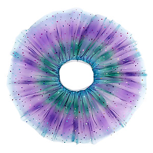 Girls Tutu Skirt 2 Pack Tutus for Girls Rainbow Ballet Tutu Toddler Tutu Skirt for 6-18 Months, Pink+Purple