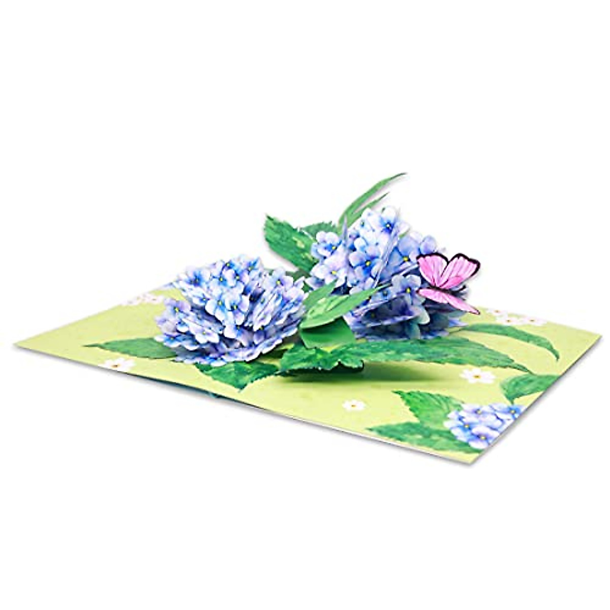 Liif Hydrangea Blossoms Butterfly 3D Greeting Pop Up Mother's Day Card, Spring, Summer, Anniversary, Fathers Day, Get Well, Thinking Of You, All Occasion, Happy Birthday Cards For Mom, Women, Her | With Message Note & Envelop | Large Size 8 x 6 Inch