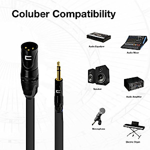Balanced XLR Cable Male to 3.5mm TRS - 25 Feet Green - Pro 3-Pin Microphone Connector for Powered Speakers, Audio Interface or Mixer for Live Performance & Recording