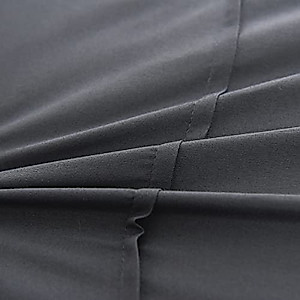 Holawakaka Grey Pleated Comforter Set with Sheets, Full/Queen Size Textured Striped Bedding Sets, Ruched Bed in A Bag 5pcs, Dark Grey