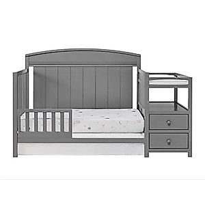 Oxford Baby Pearson 4-in-1 Convertible Crib & Changing Station, Dove Gray, GreenGuard Gold Certified