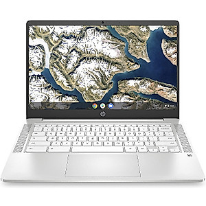 HP Chromebook 14 Laptop, Intel Celeron N4000 Processor, 4 GB RAM, 32 GB eMMC, 14” HD Display, Chrome, Lightweight Computer with Webcam and Dual Mics, Home, School, Music, Movies, (Renewed)