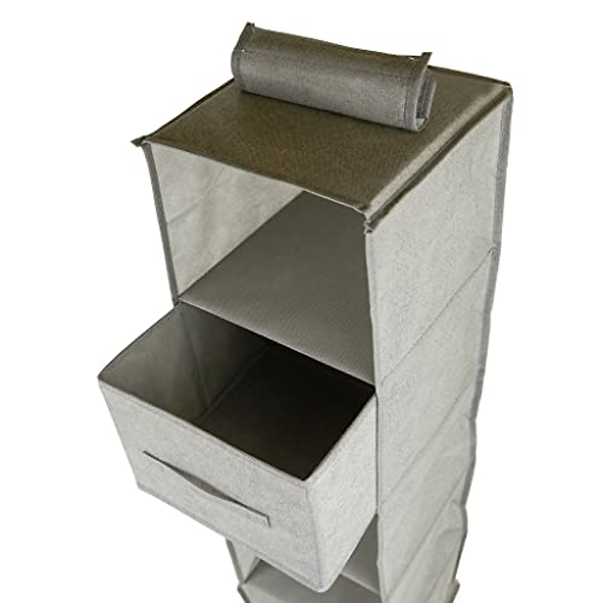 Hanging closet organizer storage shelf bedroom shelves and hanging drawer organization, small clothes and drawers system, travel collapsible wardrobe dresser