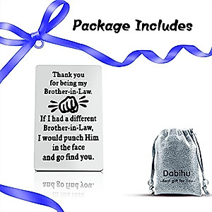 Brother in Law Gift Engraved Wallet Card Gift for Bonus Brother Wedding Gift from Sister in Law Appreciation Gift Metal Card Gift Stepbrother Adopted Brother Valentines Christmas Birthday Gift
